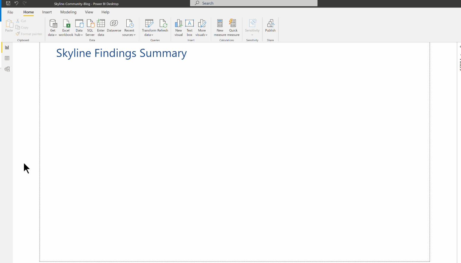 Skyline – Basic Power BI Report – Part 3 – VirtualWorldUK