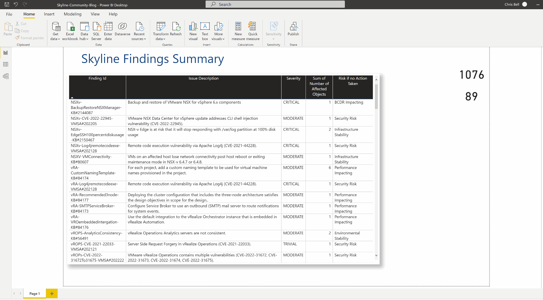 Skyline – Basic Power BI Report – Part 3 – VirtualWorldUK